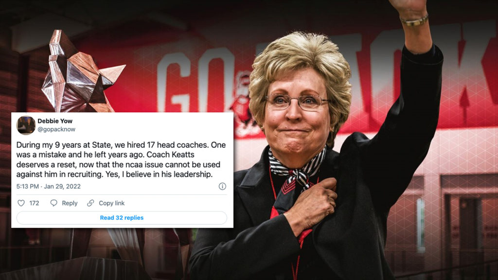 Former AD Debbie Yow says Keatts 'deserves a reset' now that NCAA
