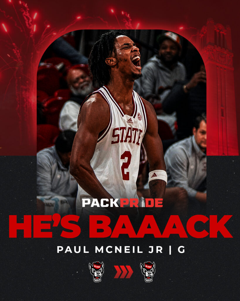 He's BAAACK!!! Paul McNeil Jr. returning to NC State, ready to lead